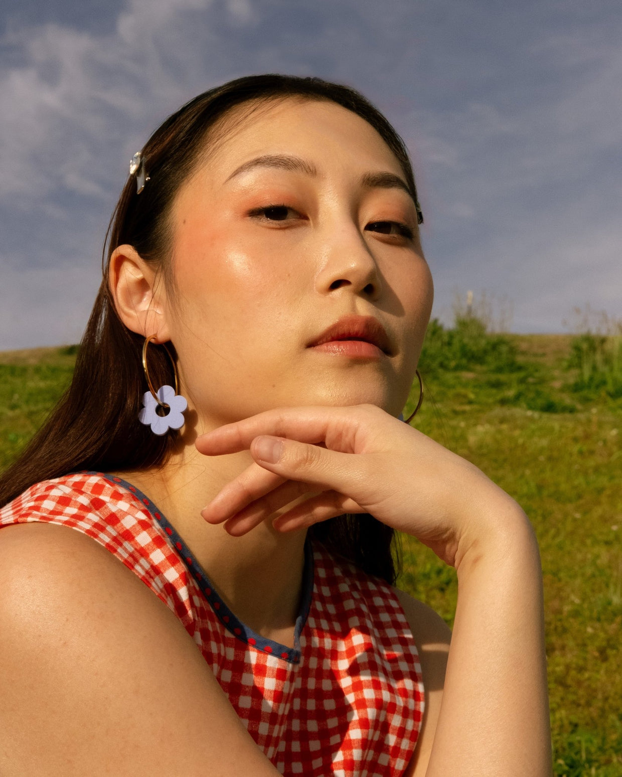 Clear Hands with Black Nails Dangle Earrings | Sleepy Mountain
