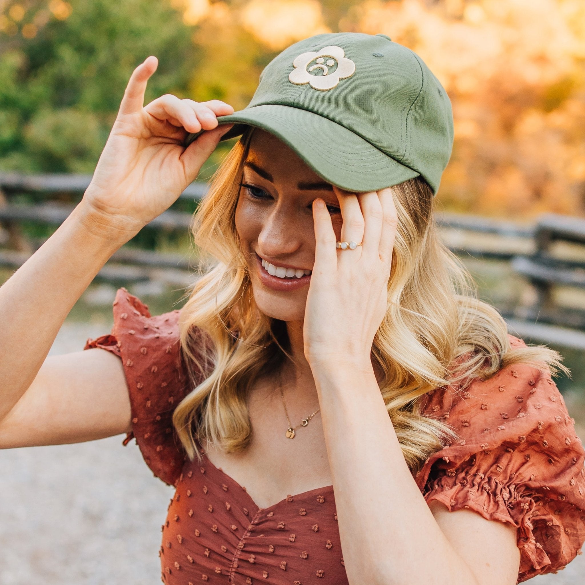 Sad Flower Olive Dad Hat | Sleepy Mountain
